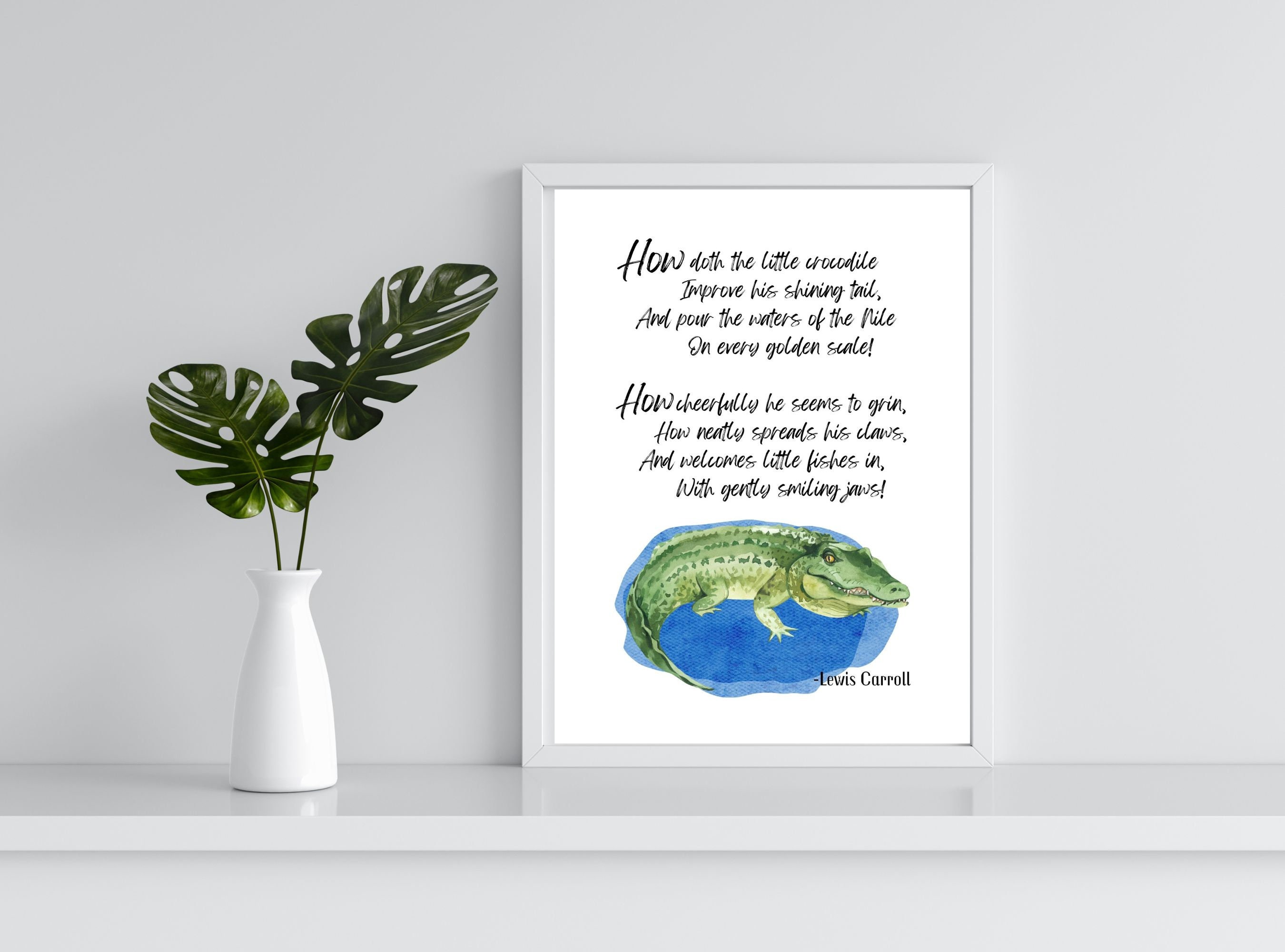 Crocodile Poem Print- Lewis Carroll Poetry- How Doth the Little ...