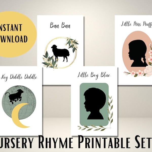 Nursery Rhyme Printable Set Nursery Décor Baby Room Decorations - Etsy
