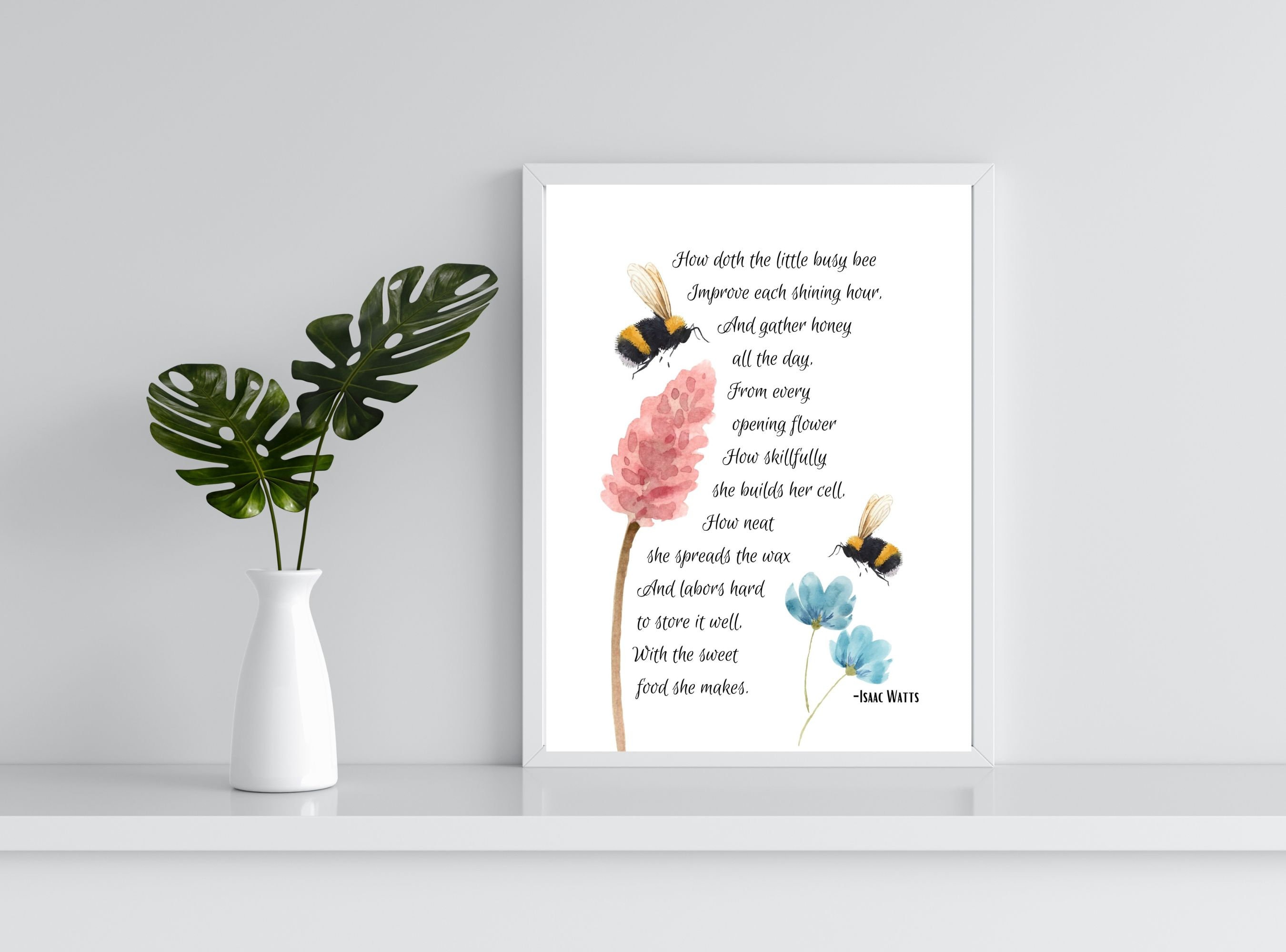 Busy Bee Poem Print: Isaac Watts Poetry (digital Download) - Etsy