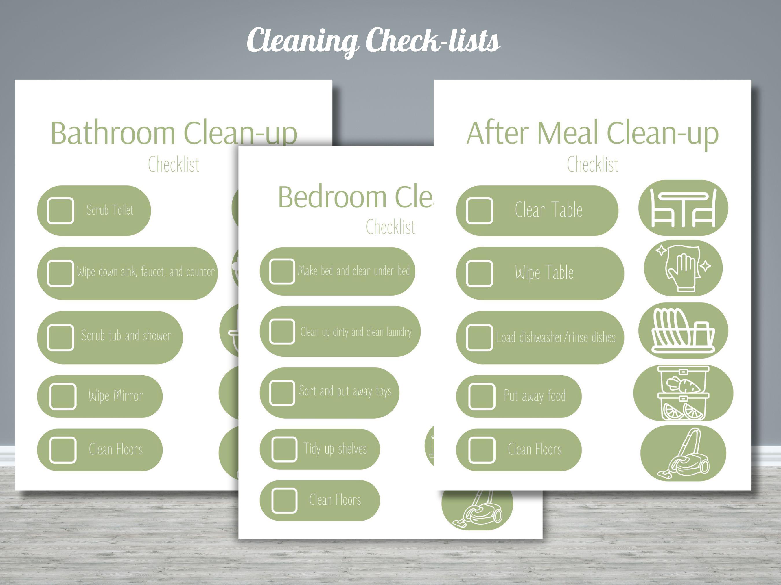 Visual Checklist Bundle- Kids Cleaning List- Preschool Check List ...