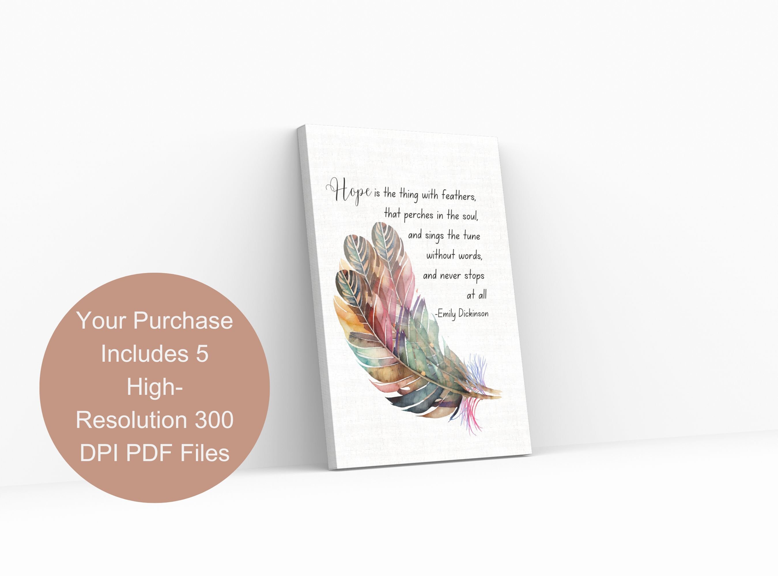 Hope is the Thing With Feathers- Printable Art- Instant Download- Emily ...