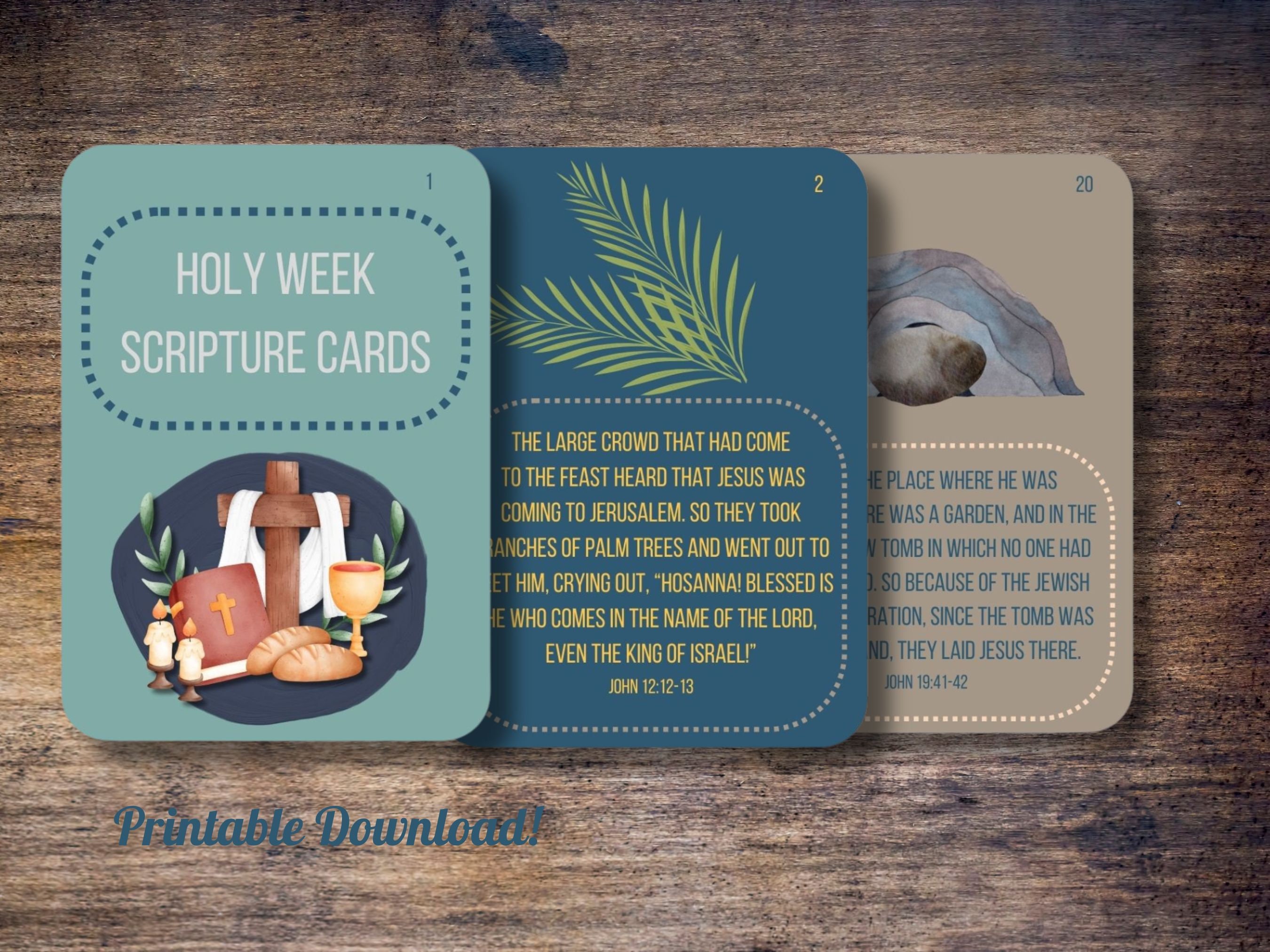 Holy Week Scripture Learning Cards - Easter Printable- Lent Scripture ...