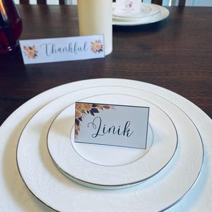 Thanksgiving Table Place Card Printable Personalized Custom Fall Table ...