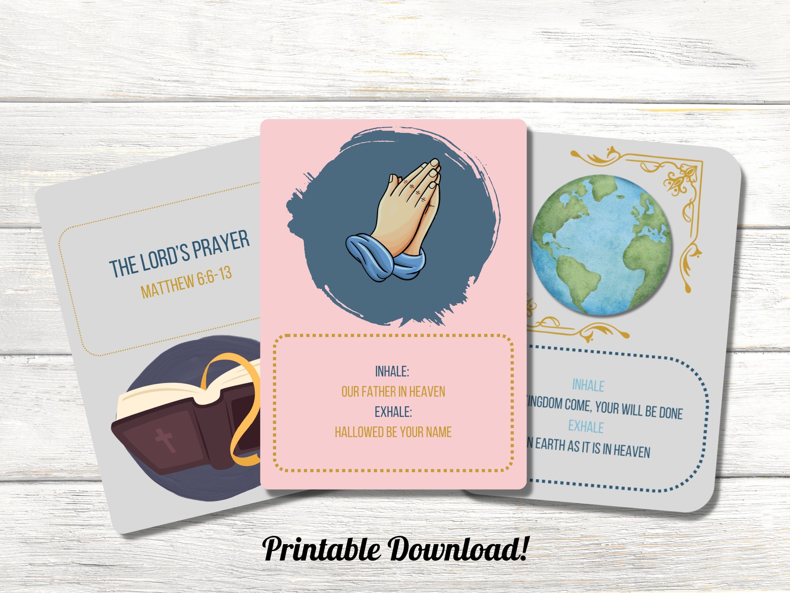 The Lord's Prayer Breath Prayer Cards Our Father Prayer - Etsy