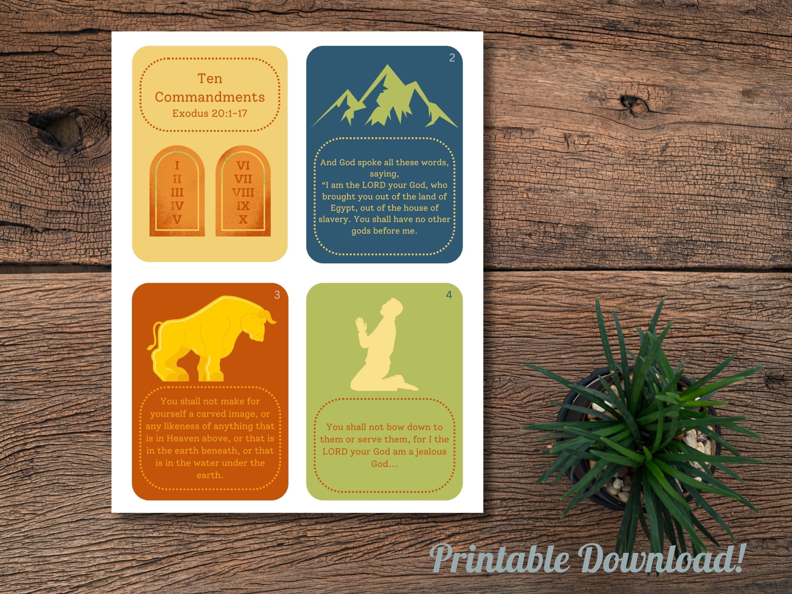 Ten Commandments Learning Cards - Homeschool Learning Cards - Christian ...