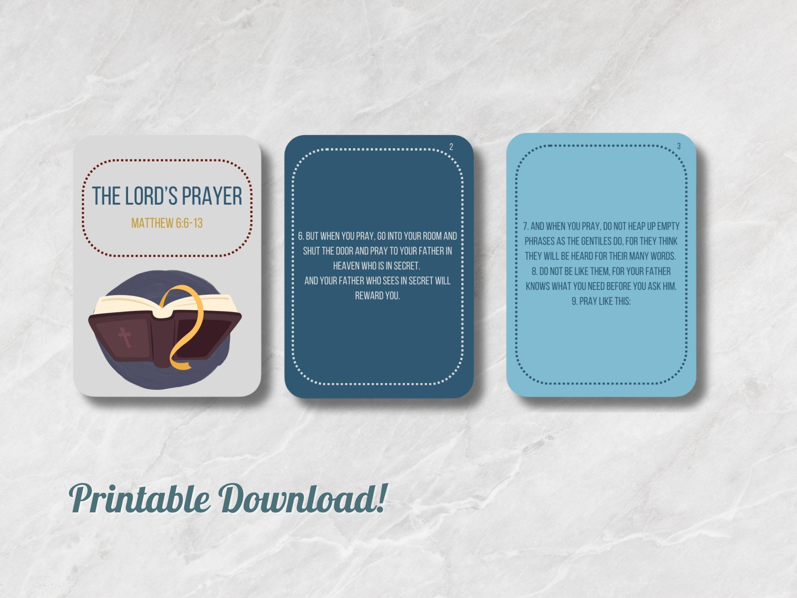 The Lord's Prayer Breath Prayer Cards - Our Father Prayer Cards ...