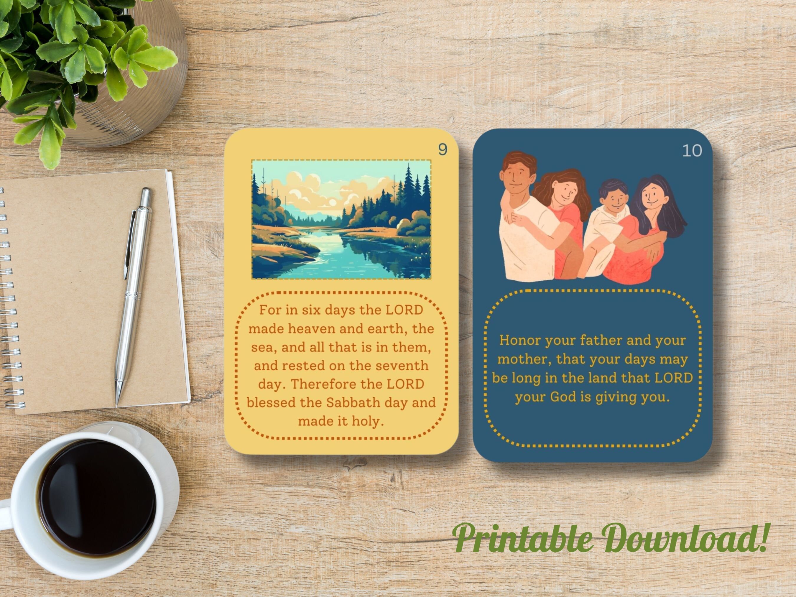 Ten Commandments Learning Cards - Homeschool Learning Cards - Christian ...