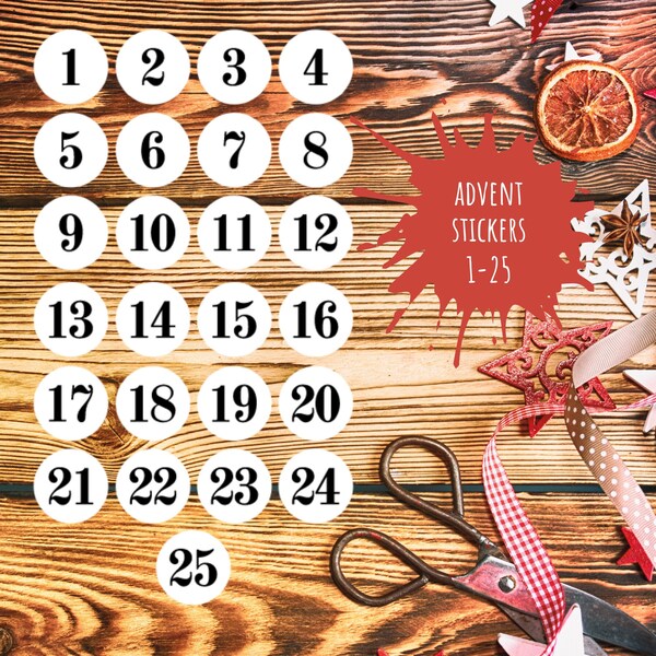 Advent Numbers - Etsy