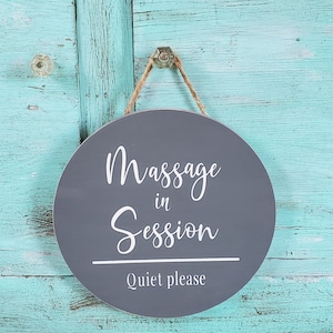 Spa Service in Session Sign Quiet Please Sign Round Welcome Sign ...