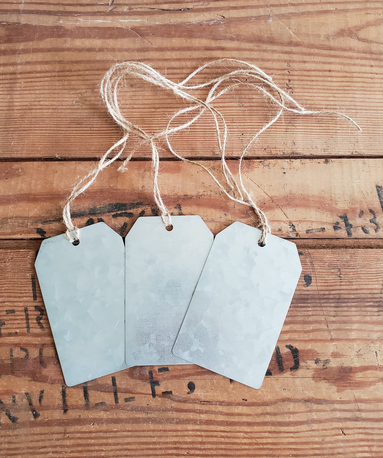 Galvanized Metal Tag Metal Label Metal Blanks Industrial Tag Rustic Tag ...