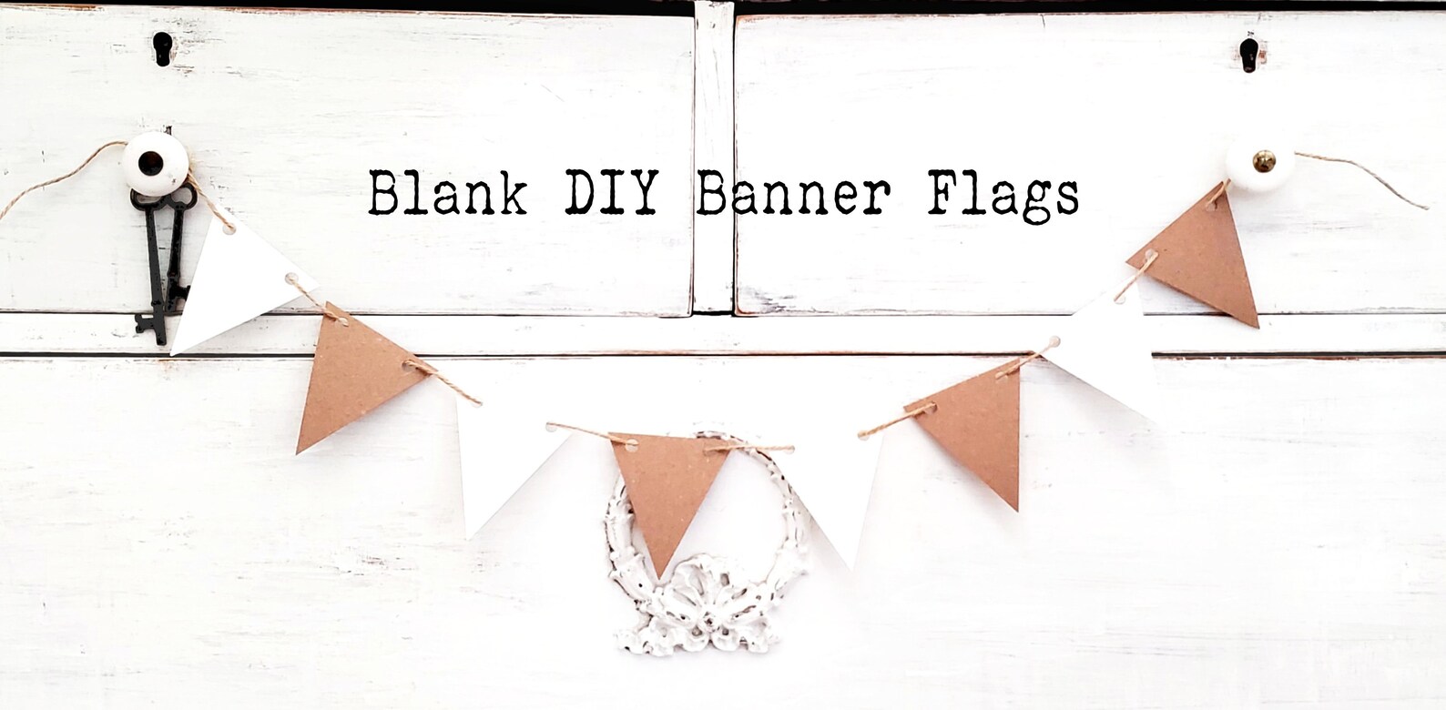 Blank Banner Flags Pennant Banner Cardstock Flags Diy Party - Etsy