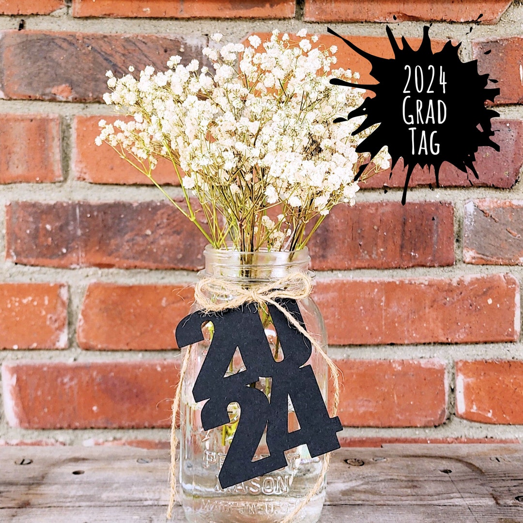 2024 Table Number Graduation Gift Tag Graduation Decor Mason Jar Tag ...