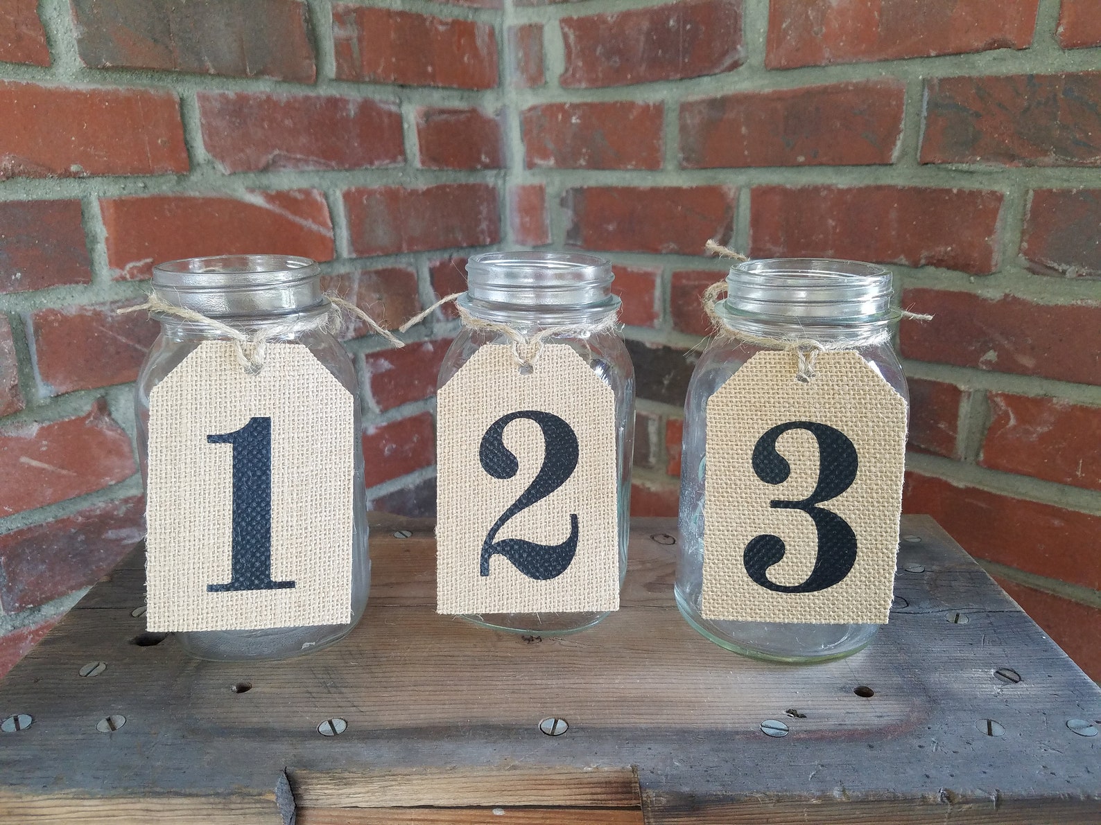 Rustic Burlap Table Numbers Burlap Numbers Burlap Tags - Etsy