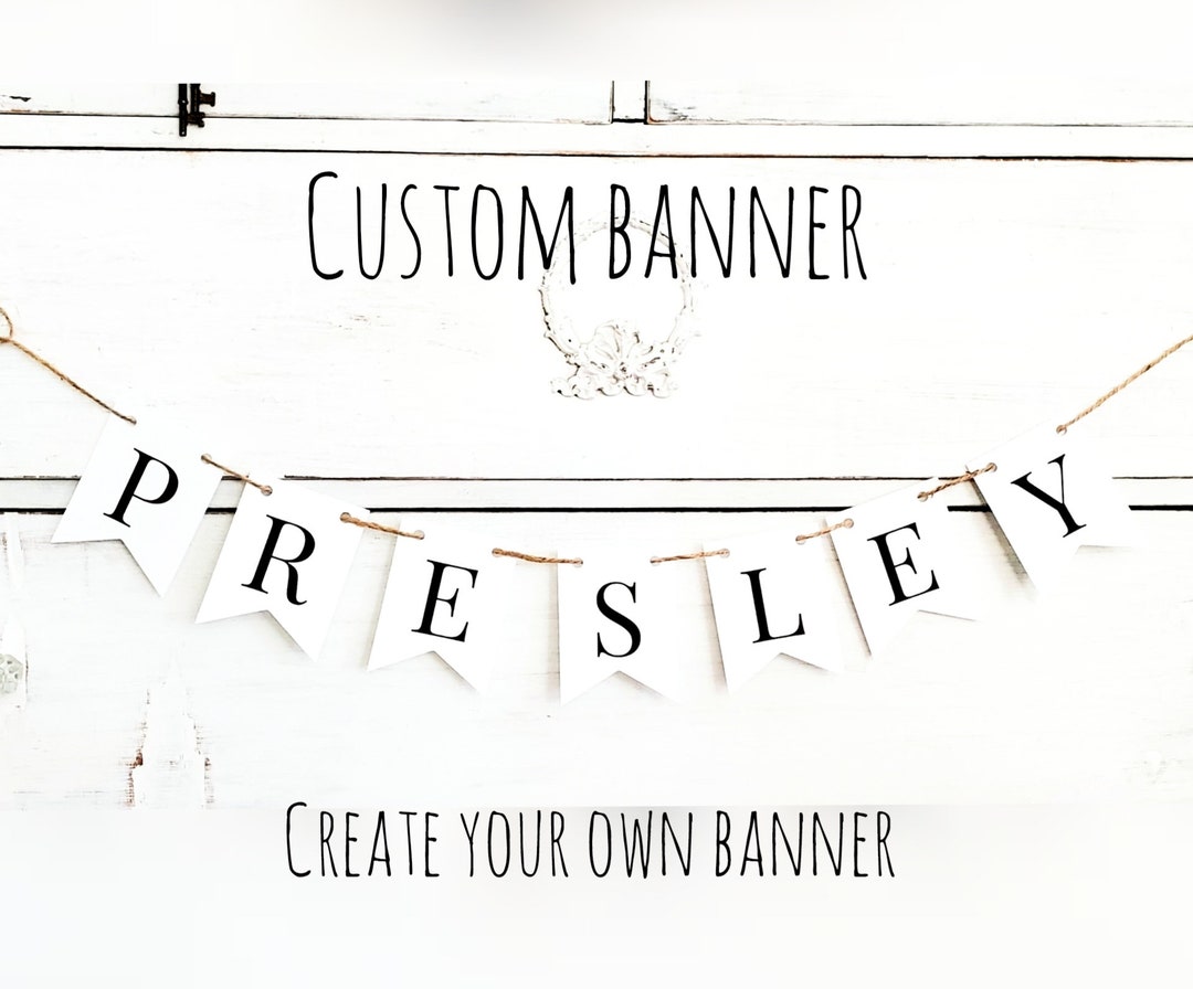 Personalized Banner Cardstock Banner Rustic Banner Mini Banner Baby ...