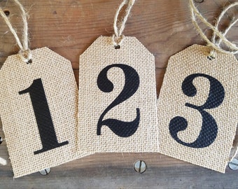 Burlap Table Numbers | Etsy