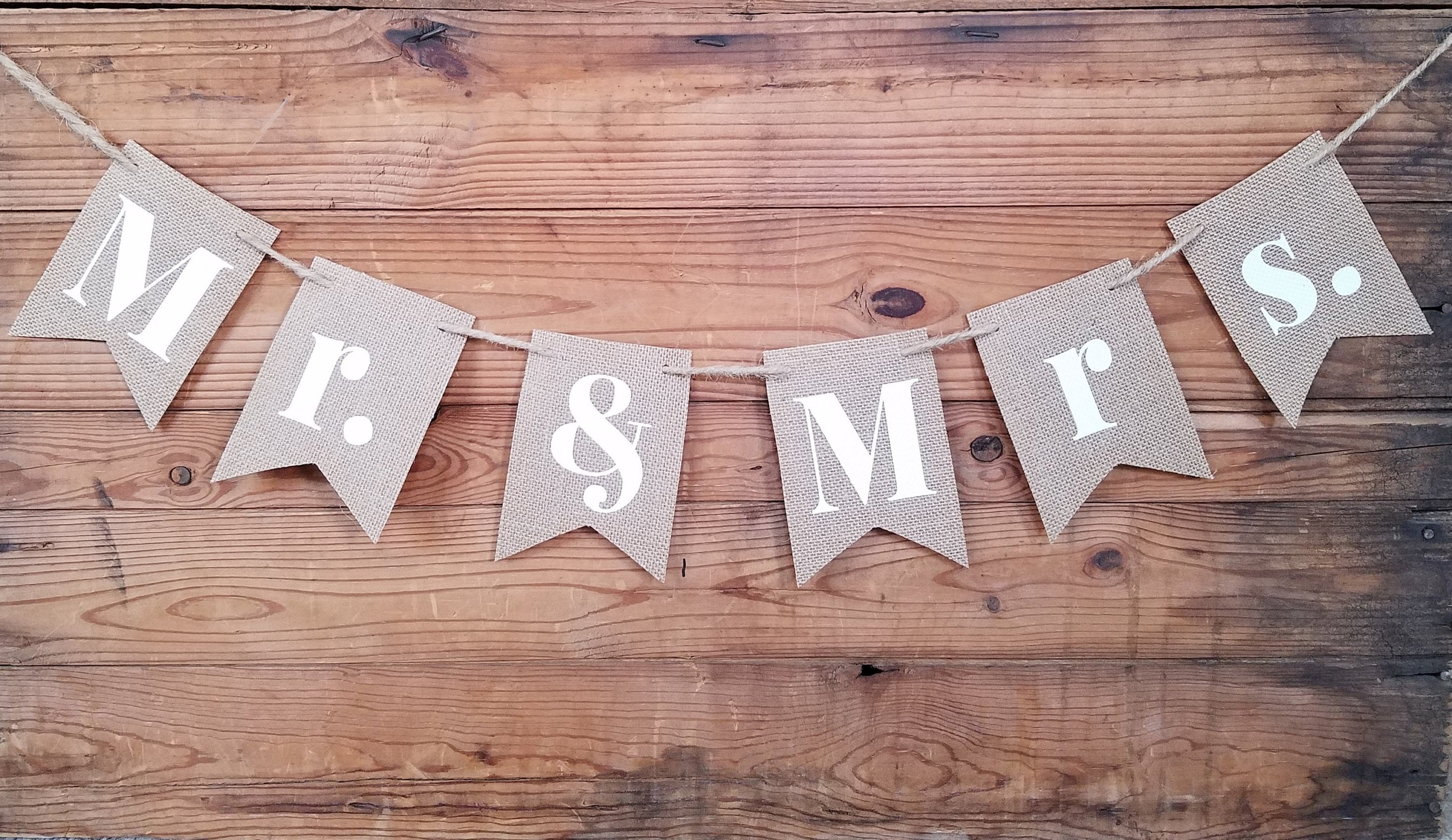Mr and Mrs Banner for Wedding Banner Burlap Banner Wedding | Etsy