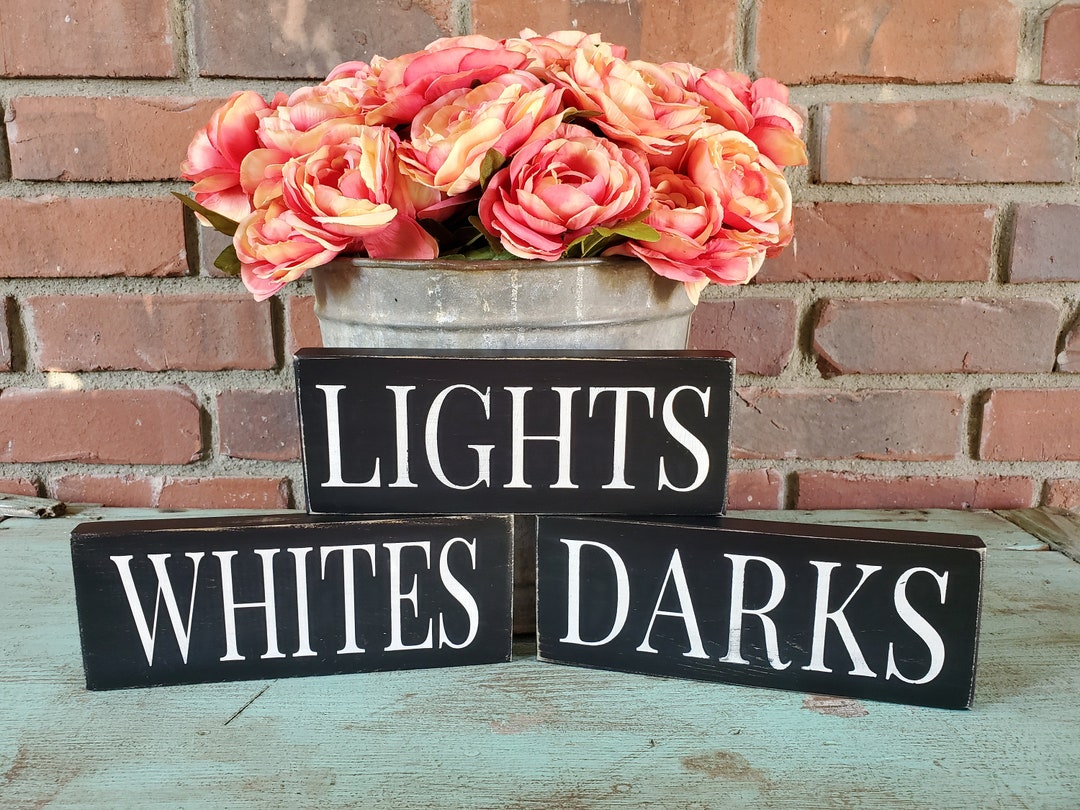 Lights Darks, and Whites Sign, Laundry Sorting Signs. Laundry Room Sign ...