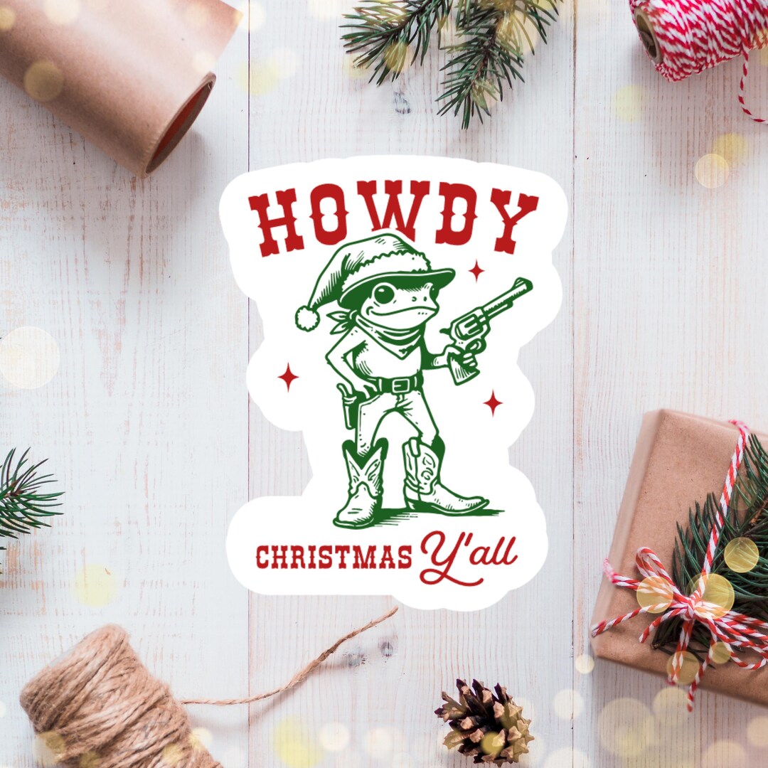 Funny Frog Stickers for Christmas Stickers Christmas Cowboy Stickers ...