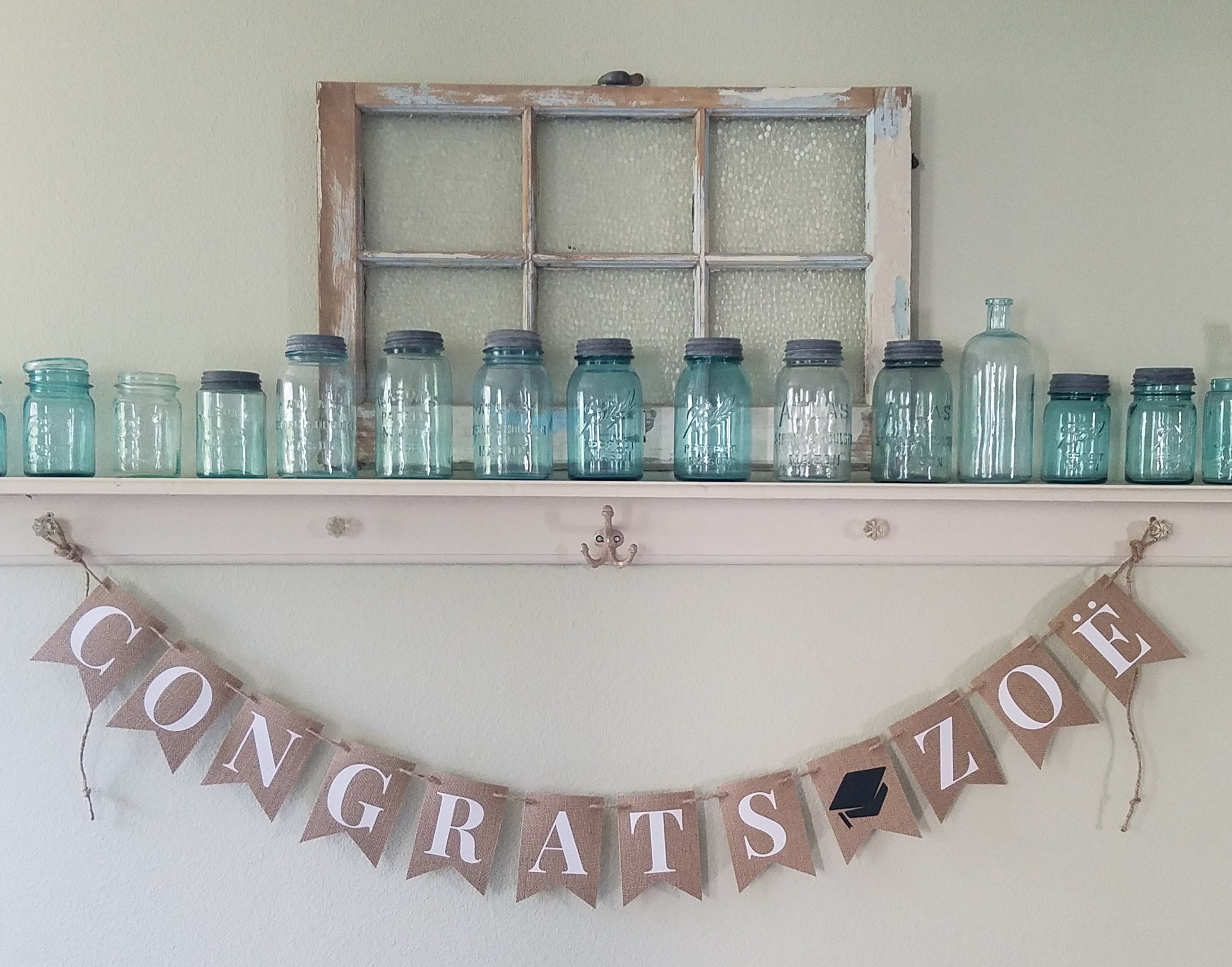 Personalized Burlap Graduation Banner, Congrats Grad Party Decor - Etsy