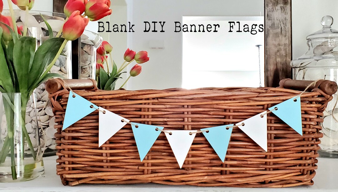 Blank Banner Flags Pennant Banner Cardstock Flags Diy Party Banner ...