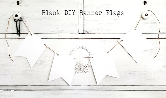 Blank Banner Flags Fishtail Banner Cardstock Flags Diy Party - Etsy
