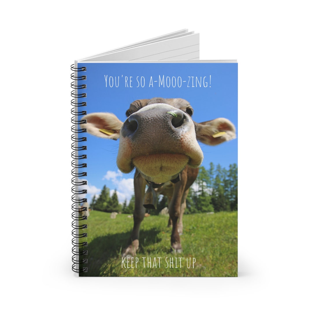 Cow Notebook Cow Journal Funny Cow Gift Cow Composition Notebook Travel ...