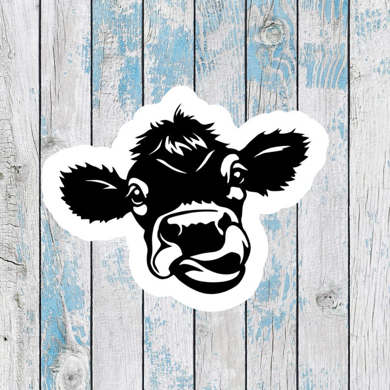 Cow Sticker: Large Cute Farm Animal Decal - Etsy