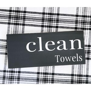 Clean Dirty Towels Wood Sign Set. Clean Towels Sign, Dirty Towels Sign ...