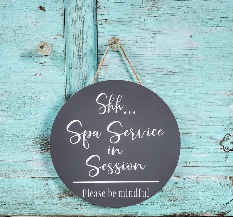 Massage in Session Sign, Rustic Spa Decor, 12" Round - Etsy