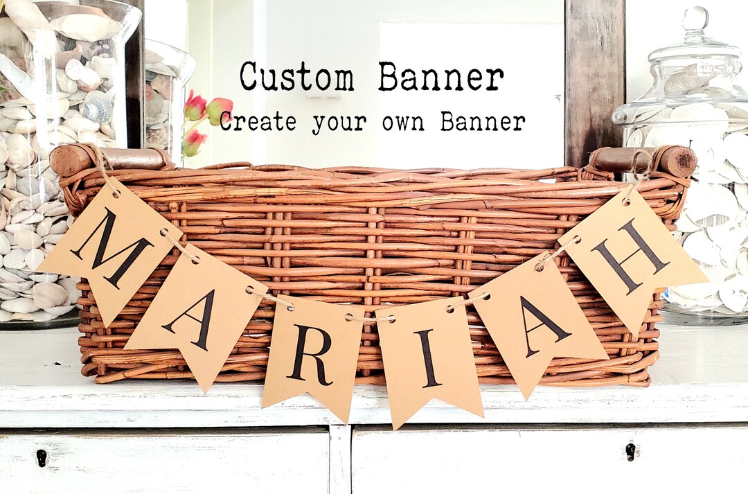 Personalized Banner Cardstock Banner Rustic Banner Mini Banner Baby ...