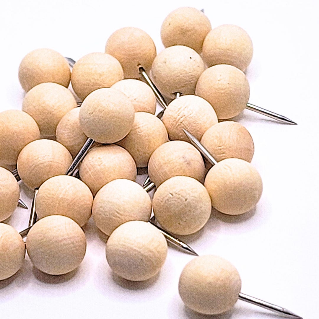 Wood Push Pins for Cork Board, Maps & Vision Boards (set of 20) - Etsy