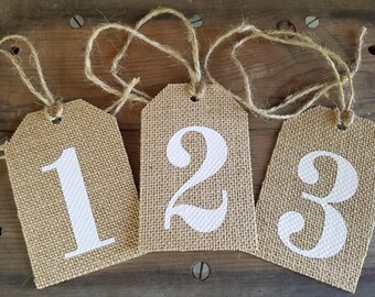 Burlap Table Numbers | Etsy