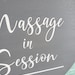 Massage in Session Sign Quiet Please Sign Round Welcome Sign Therapy ...