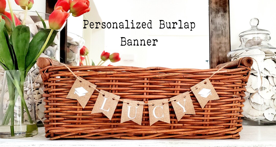 Graduation Banner Burlap Banner Rustic Banner Mini Banner Graduation ...