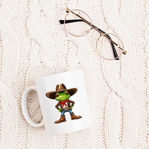 Funny Frog Coffee Mug Cowboy Frog Mug Frog Coffee Cup Funny Toad Mug Frog Gifts Cowboy Coffee ...