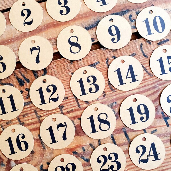 Cardstock Number Tags - Etsy