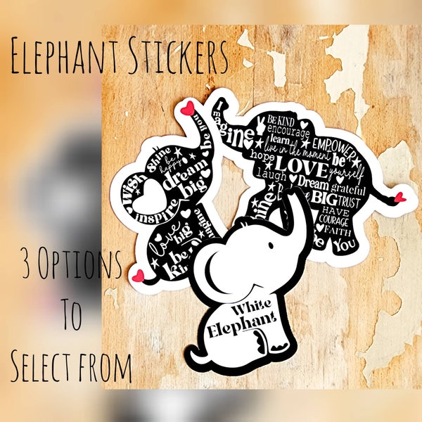 White Elephant Stickers - Etsy