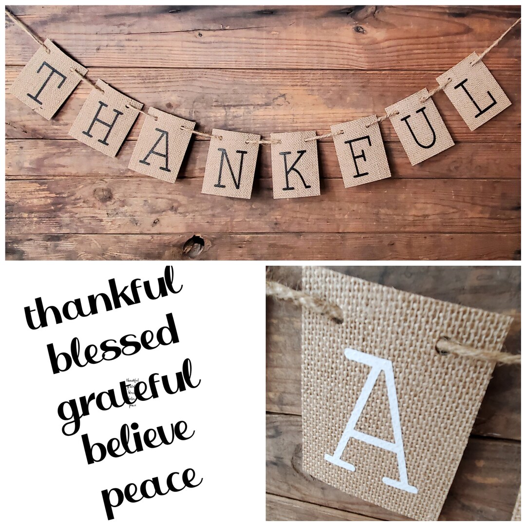 Thankful Banner for Thanksgiving Sign Burlap Banner Burlap - Etsy