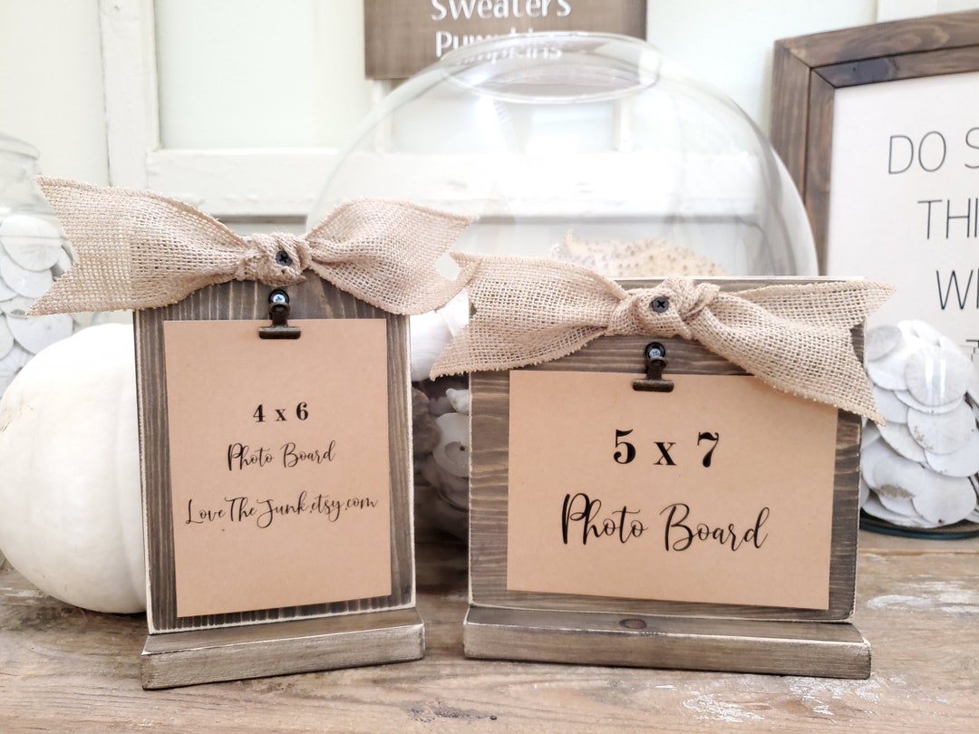 Rustic Clip Photo Board Clipboard Photo Holder Farmhouse Frame Mothers ...