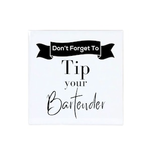 Tip Sign for Bar Sign Bartender Tip Sign for Wedding Tip Sign Tattoo ...
