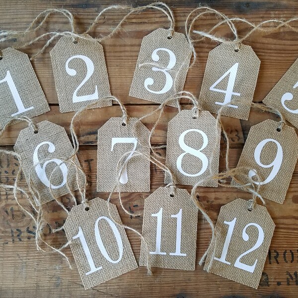 Burlap Table Numbers - Etsy