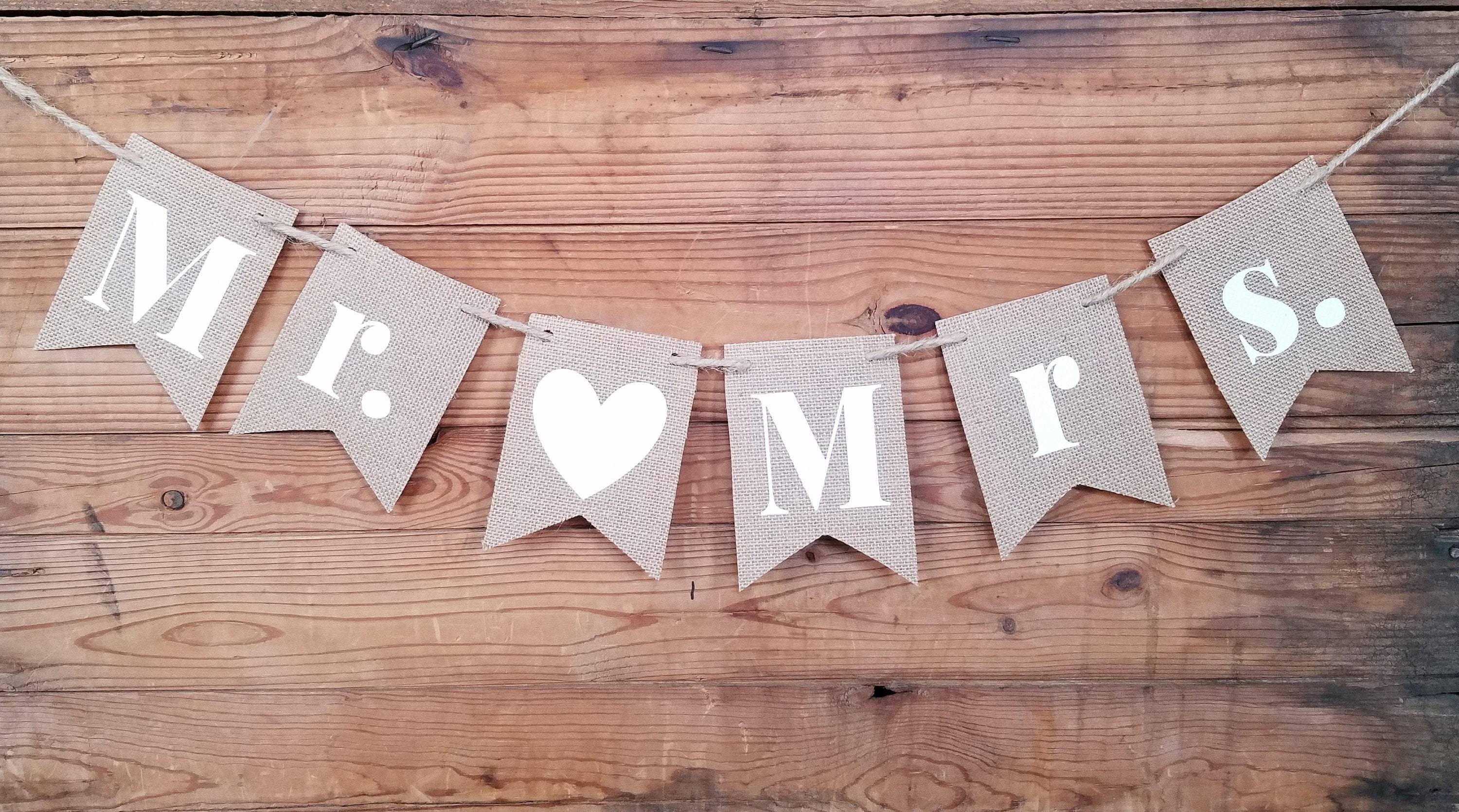 Mr and Mrs Banner for Wedding Banner Burlap Banner Wedding | Etsy