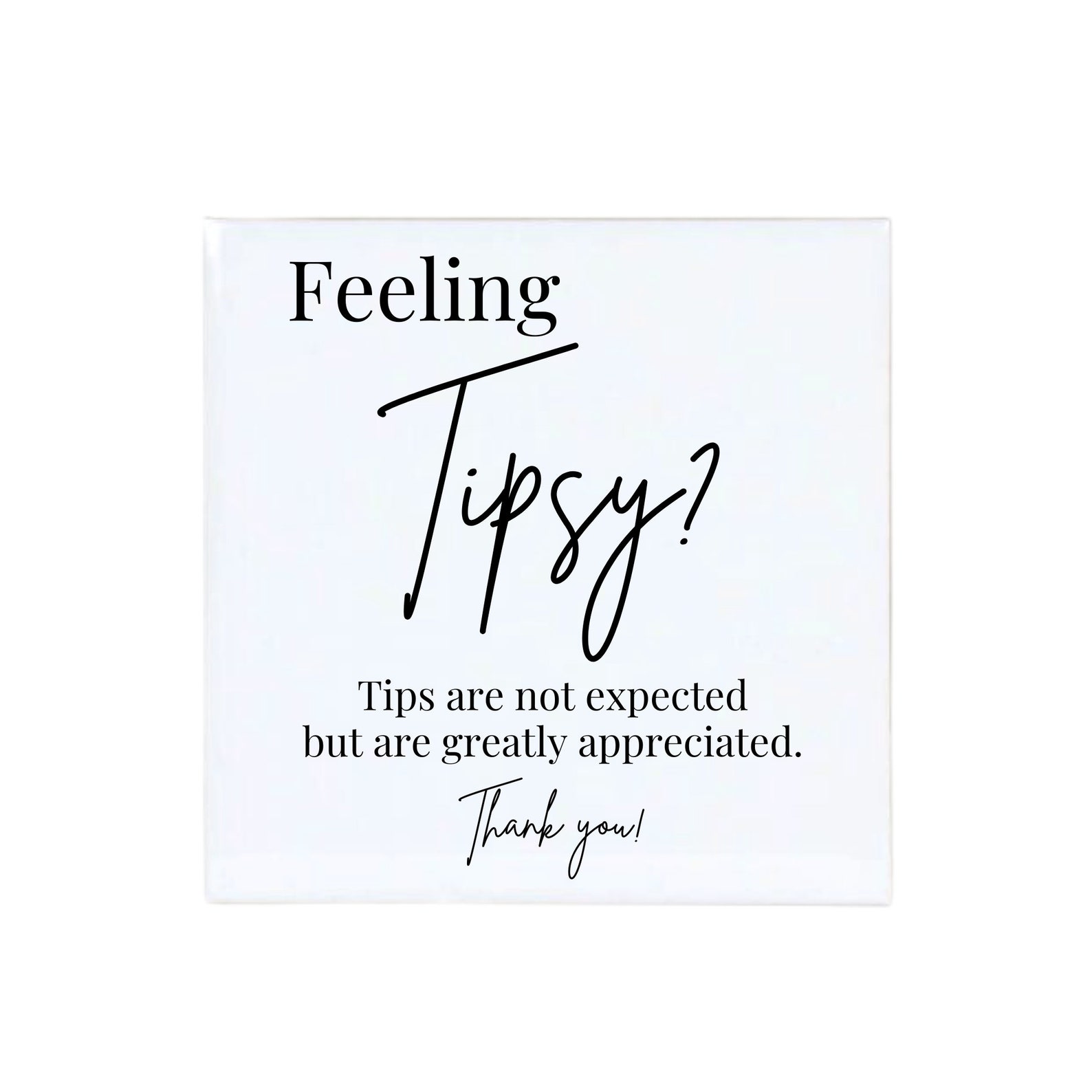 Tip Sign for Bar Sign Bartender Tip Sign for Wedding Tip Sign Tattoo ...