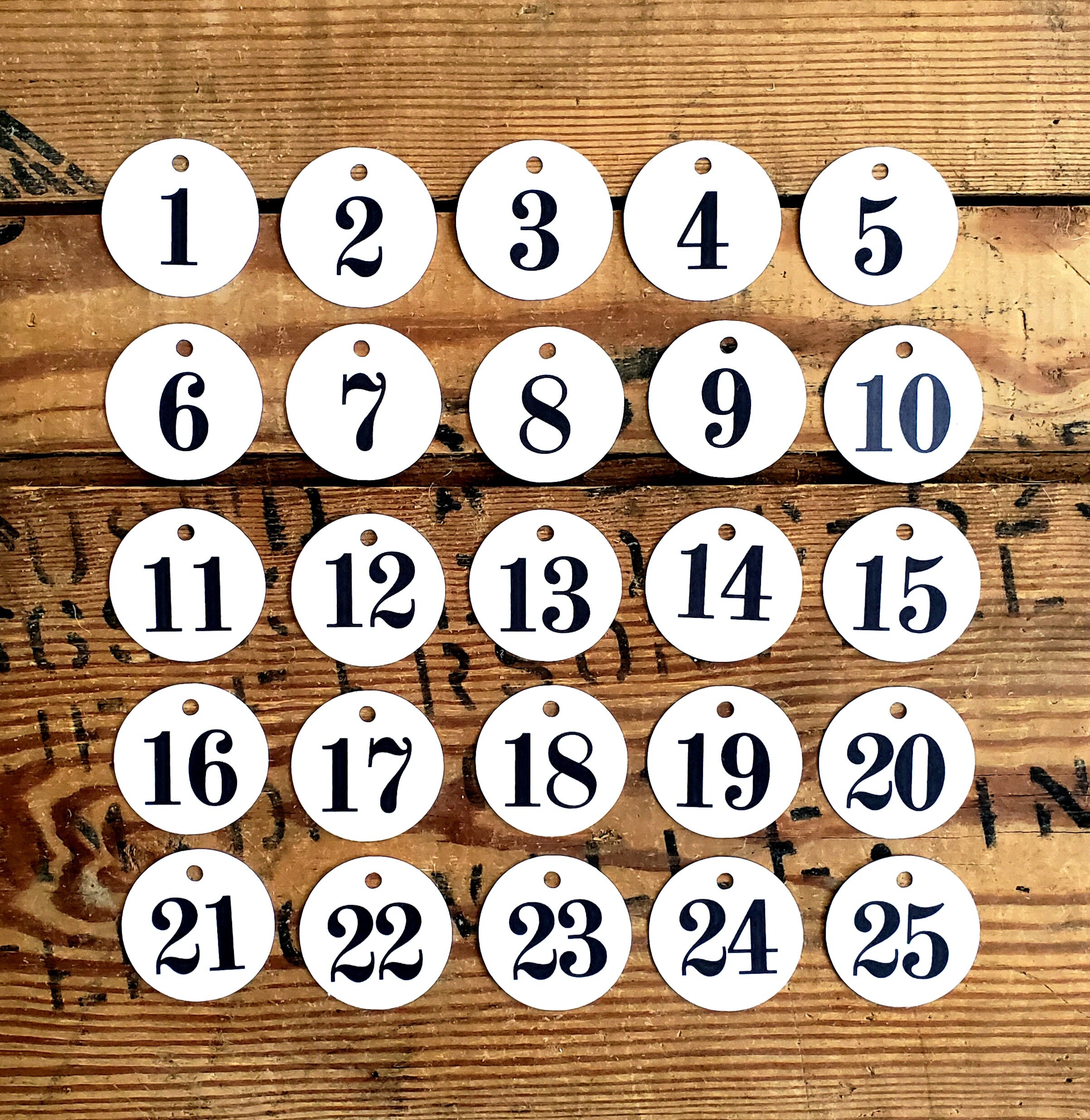Round Number Tags for Advent Calendar Numbers Labels Round Die - Etsy UK