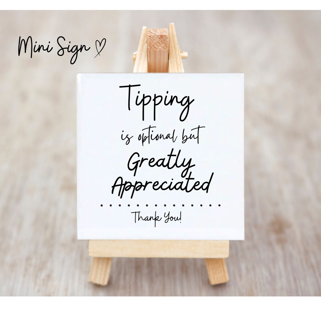 Tip Sign for Bar Sign Bartender Tip Sign for Wedding Tip Sign Tattoo ...