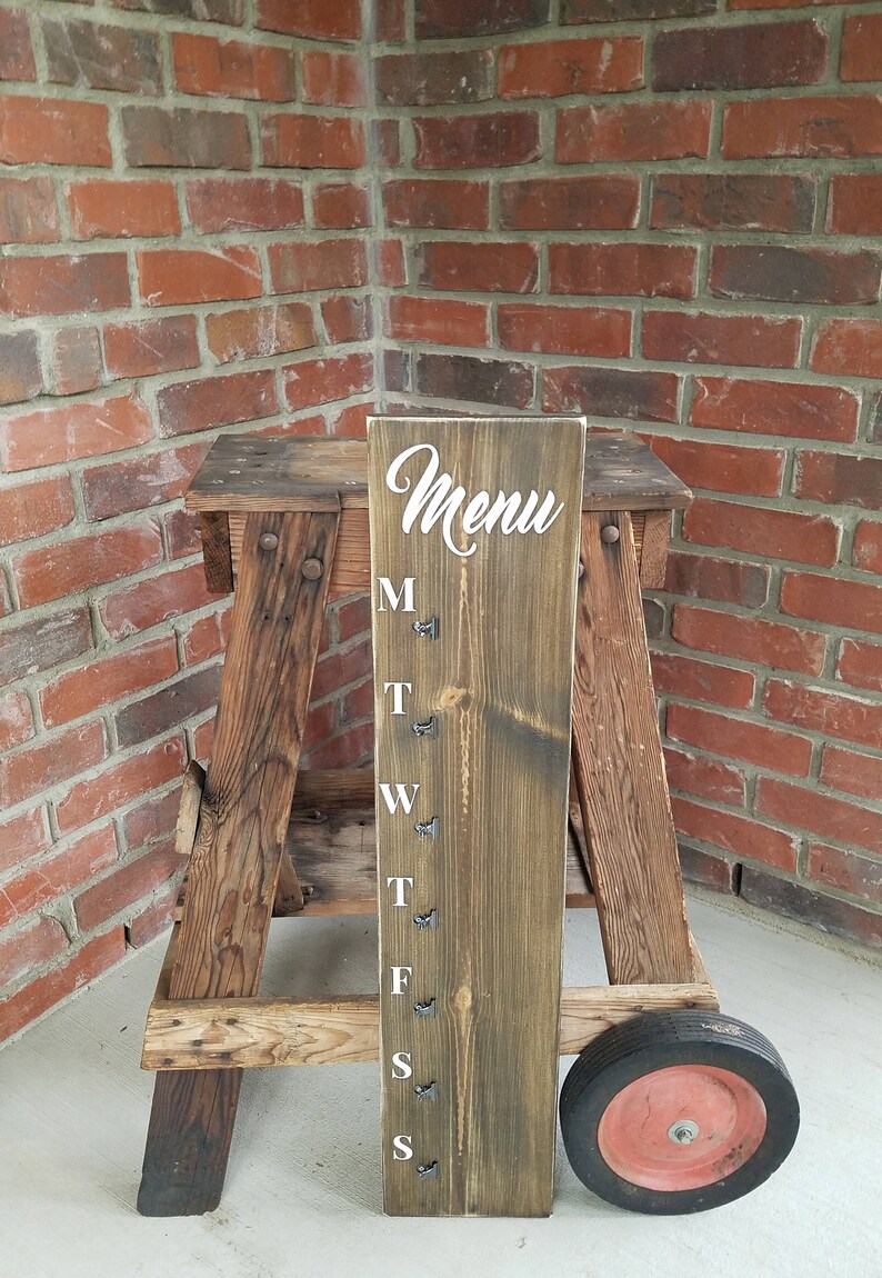 Rustic Weekly Menu Wood Sign. Weekly menu board weekly menu | Etsy