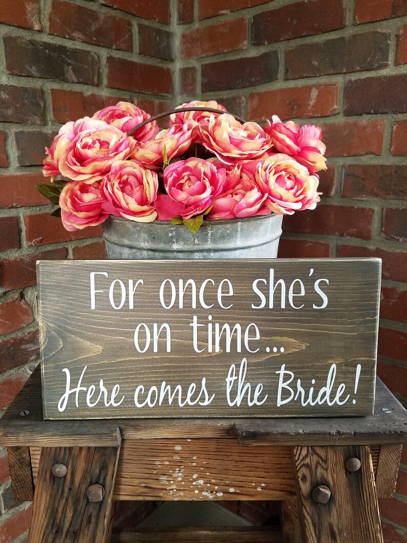 Here Comes the Bride Sign rustic wedding decor farmhouse | Etsy