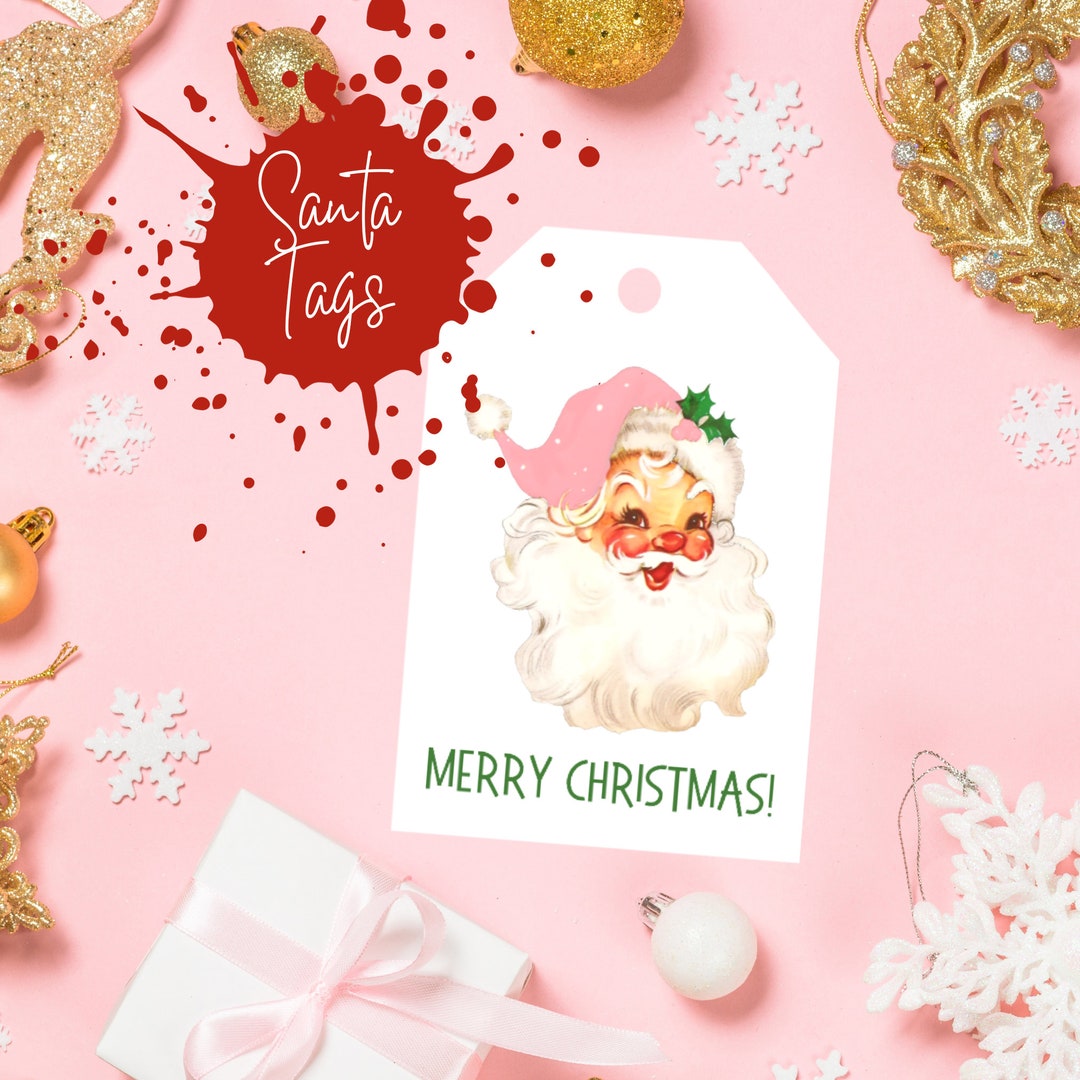 Santa Claus Tags for Christmas Gift Tags Present Tags Holiday Tags ...