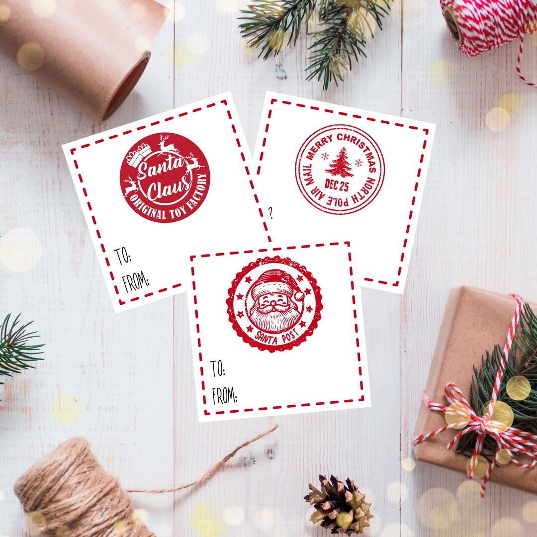 Christmas Tags for Christmas Gift Tags Christmas Sticker Tags Santa ...