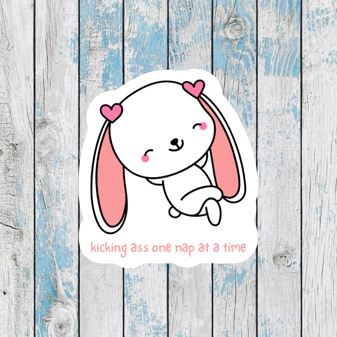 Funny Bunny Sticker Kawaii Stickers Funny Stickers Sarcastic Stickers ...